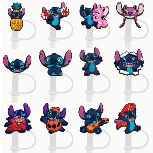 Disney | Other | Disney Stitch Straw Cover Lot Of 2 Random Pieces ...